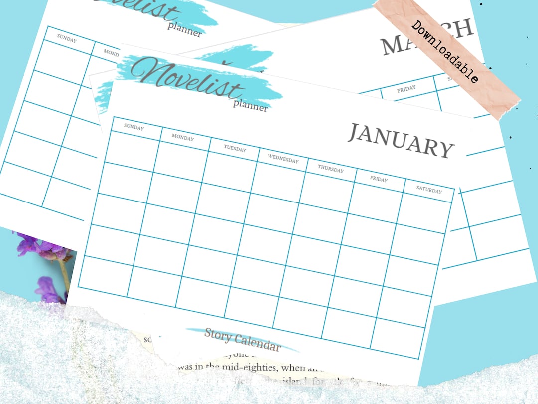 Story Calendar - Writer's Resource - Novelist Planner - Minimalist - Etsy