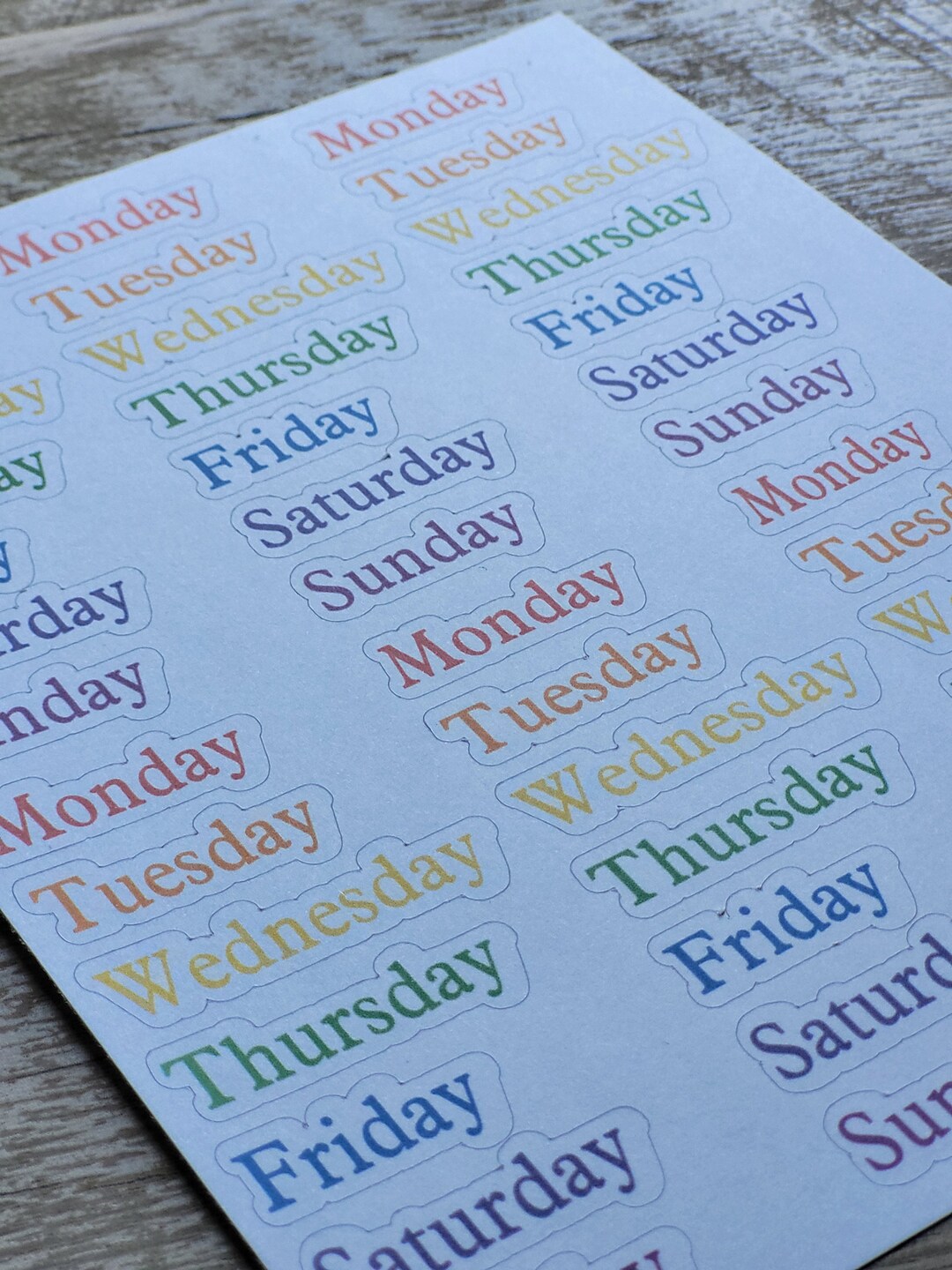 Rainbow Days of the Week Stickers for Planners, Calendars, Schedules ...