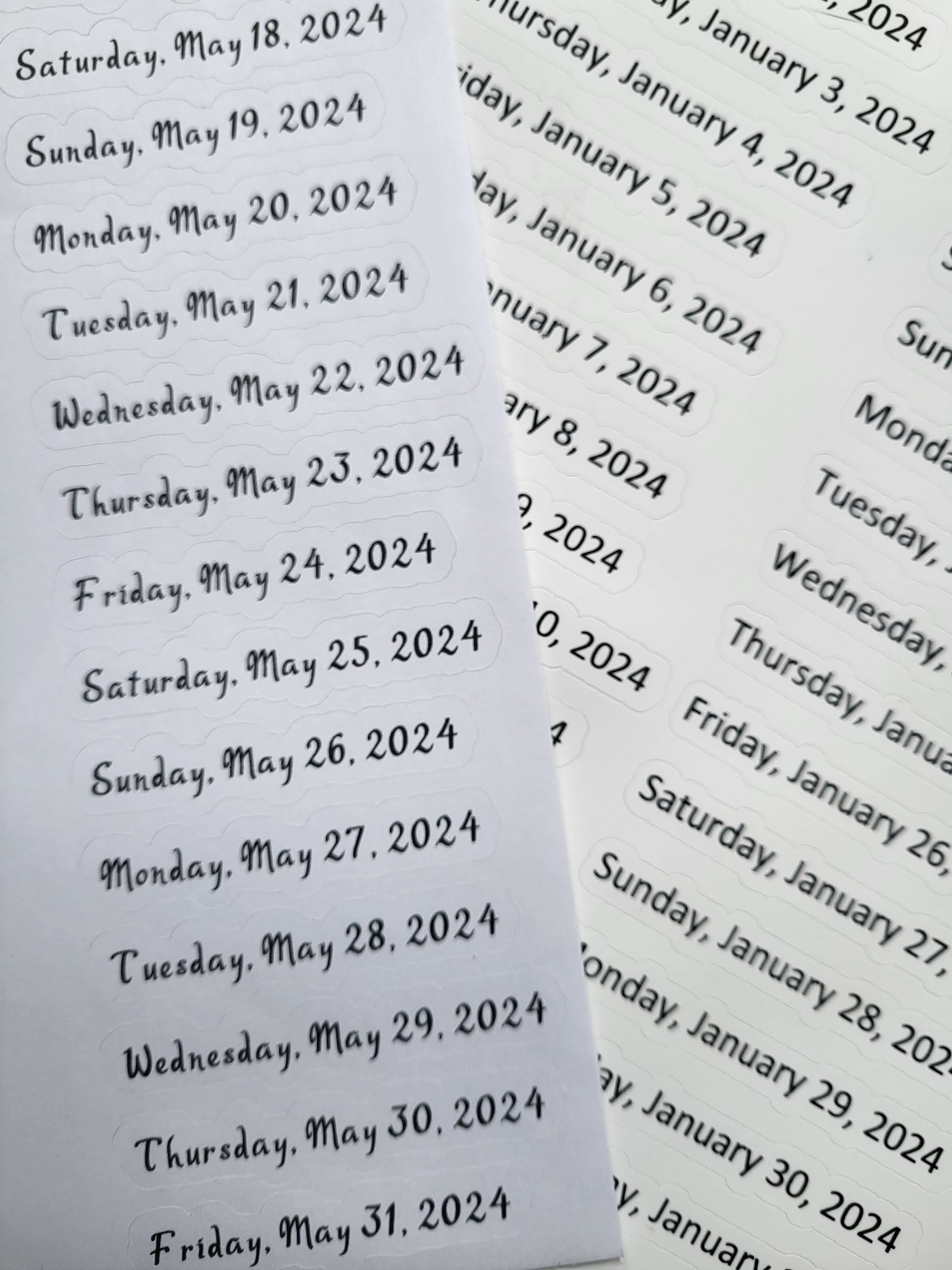 Date Stickers for Planners, Calendars, and Schedules. Day, Month, Date ...
