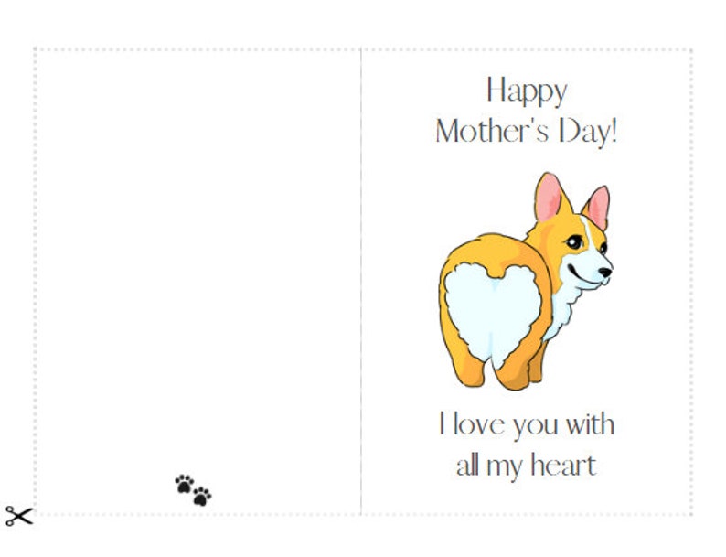 Corgi Mother S Day Card Cards For Mothers Dog Mom Etsy