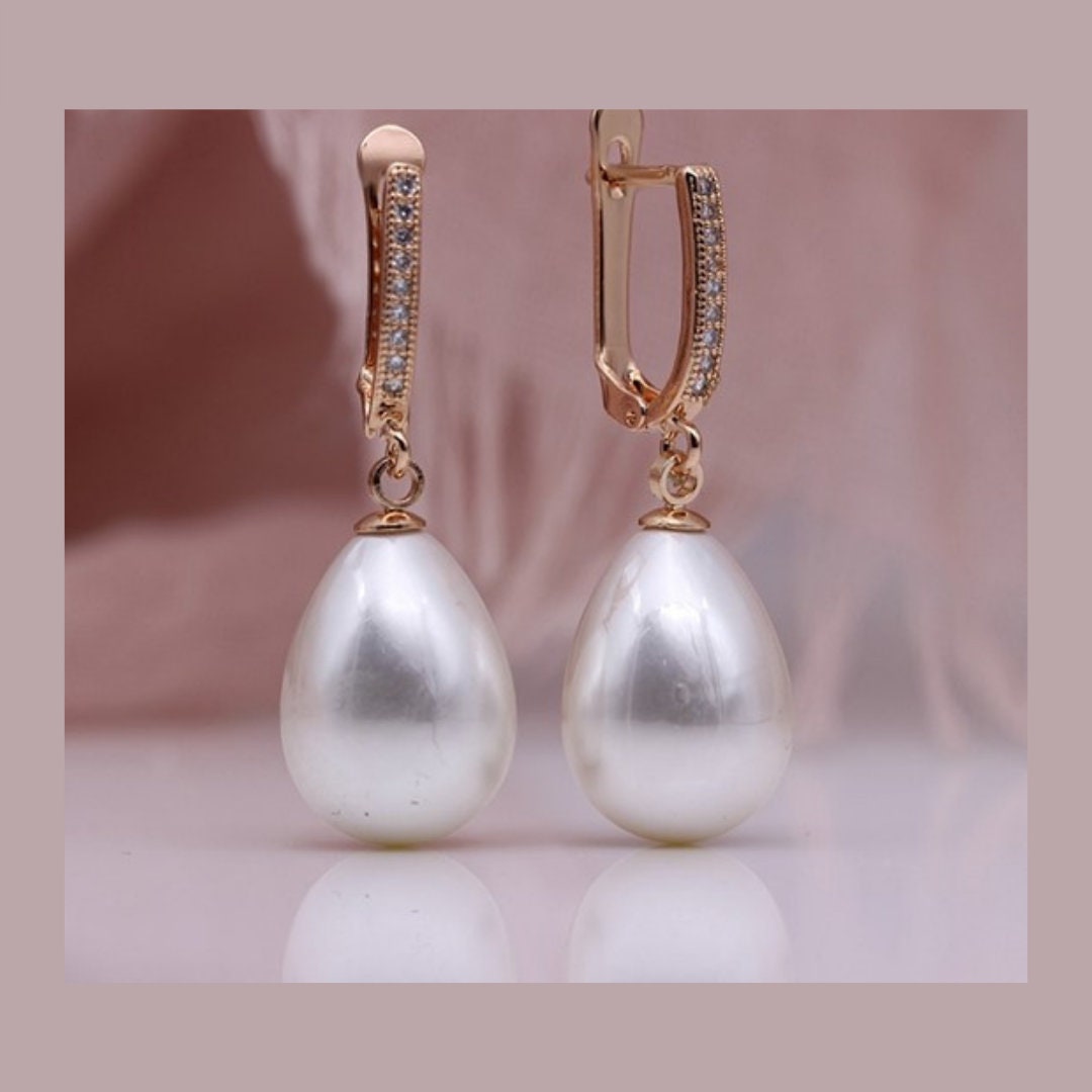 Real Pearl Earrings Vintage Bridal Earrings 24k Gold | Etsy