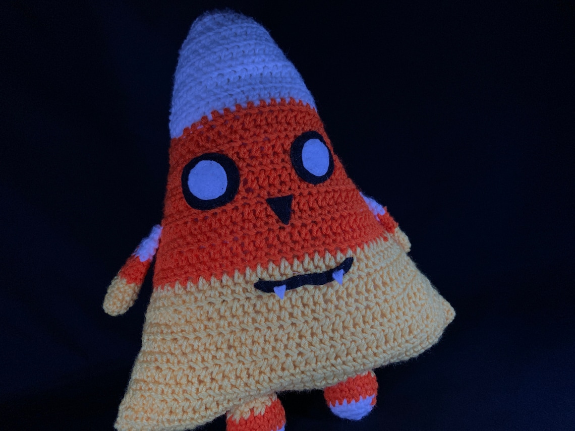 Crocheted Candy Corn Monster Stuffed Animal - Etsy