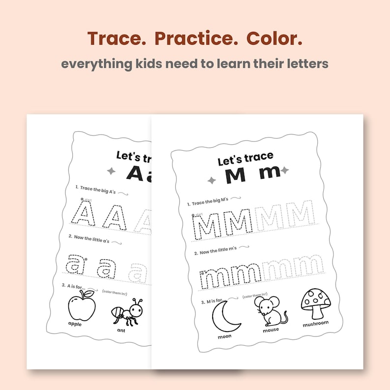Alphabet Tracing Workbook, ABC Letters Worksheets for Preschool (PDF ...