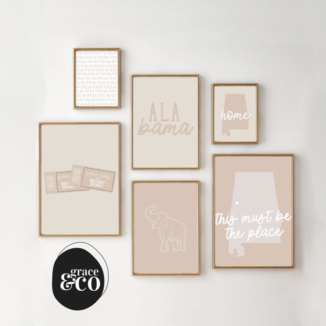 Bama Neutral Dorm Room Instant Download Print Alabama Print Roll Tide ...