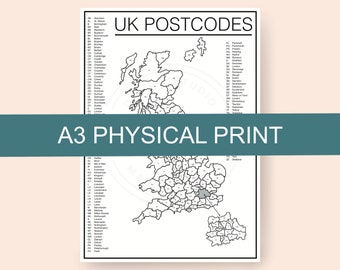 Postcode Poster | Etsy UK