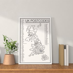 A3 UK Postcode Map Digital Download Printable | Small Business Etsy ...