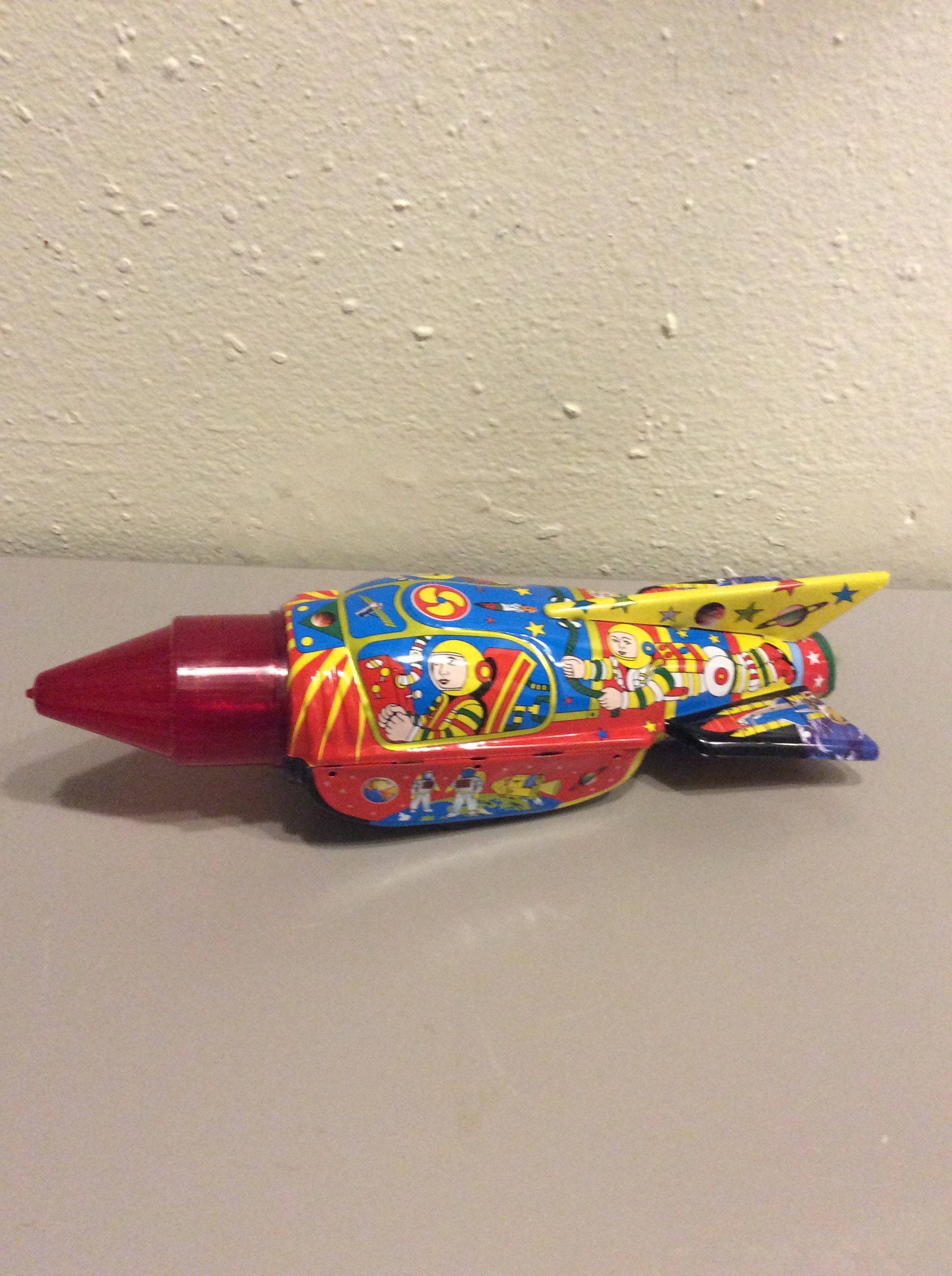 Vintage-Style Space Rocket Tin Toy | Etsy