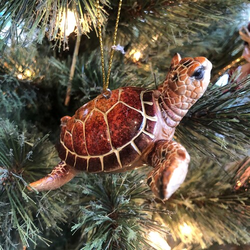 Hanging Glass Sea Turtle Ornament Christmas Ornament - Etsy