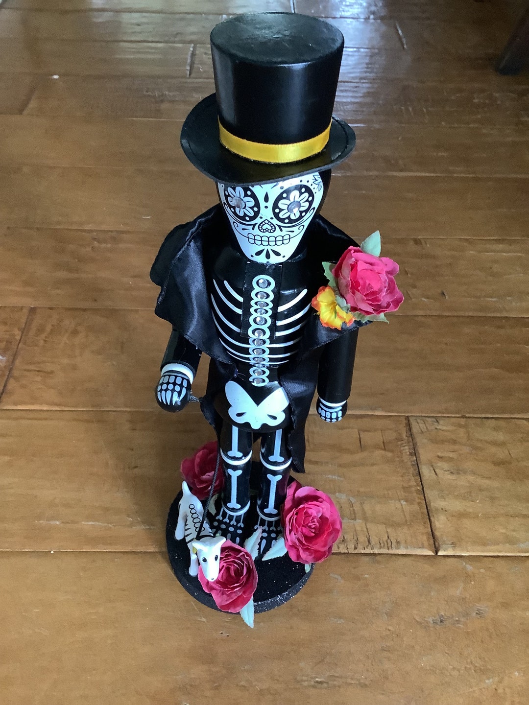 Skeleton Groom With Red Roses and Dog - Etsy