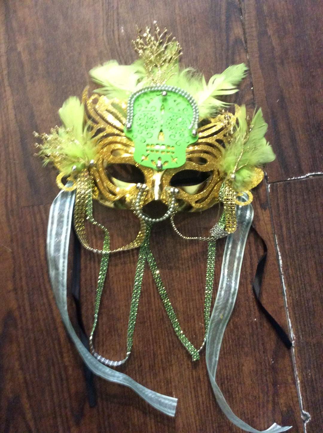 Gold Green Skull Mask - Etsy