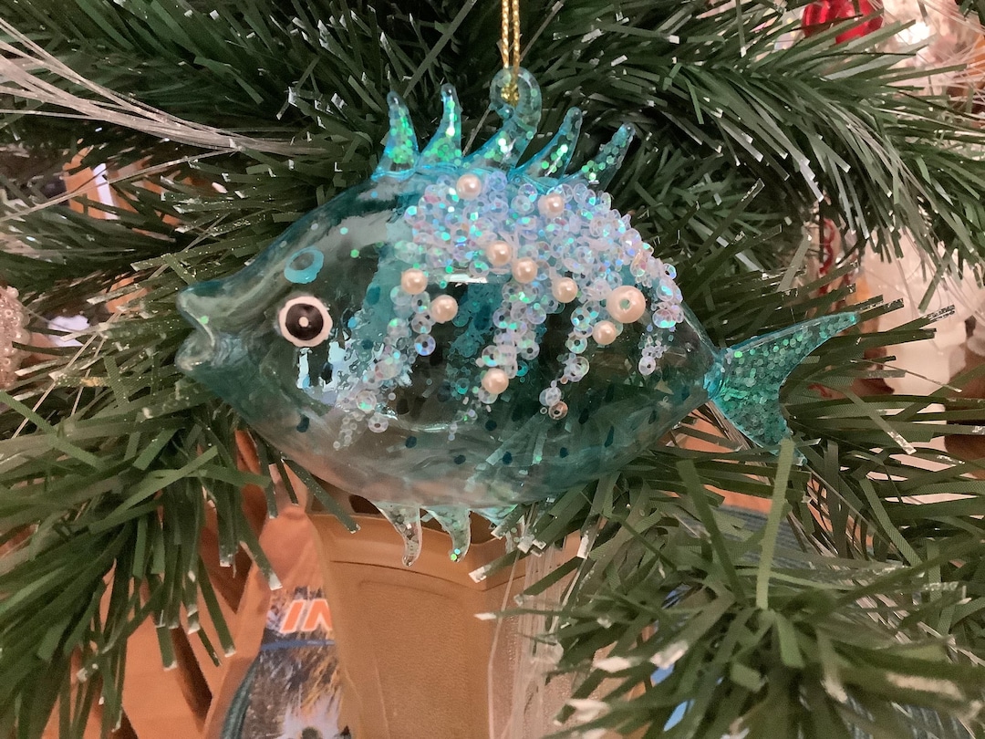 Blue Fish Glass Ornament - Etsy