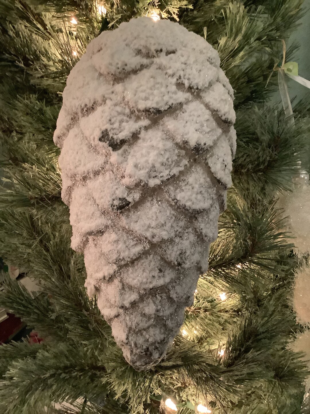 Large Frosted Pinecone - Etsy