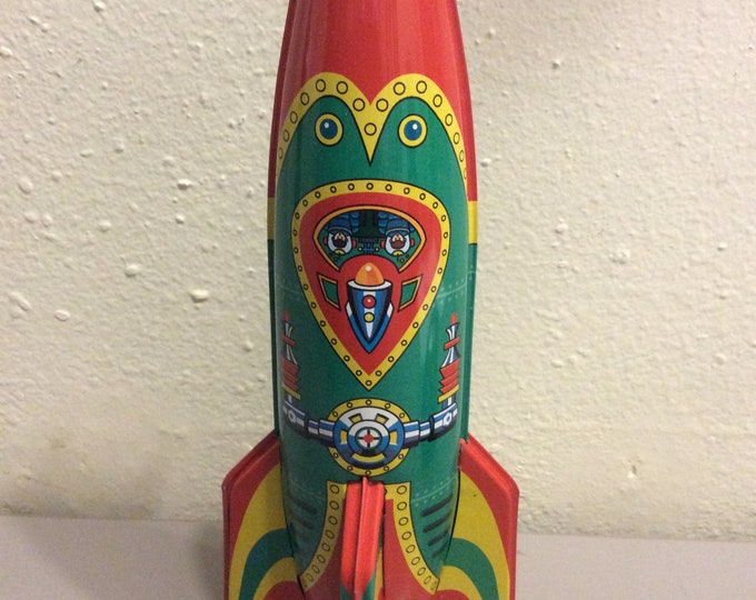 Vintage-style Rocket Ship Toy - Etsy