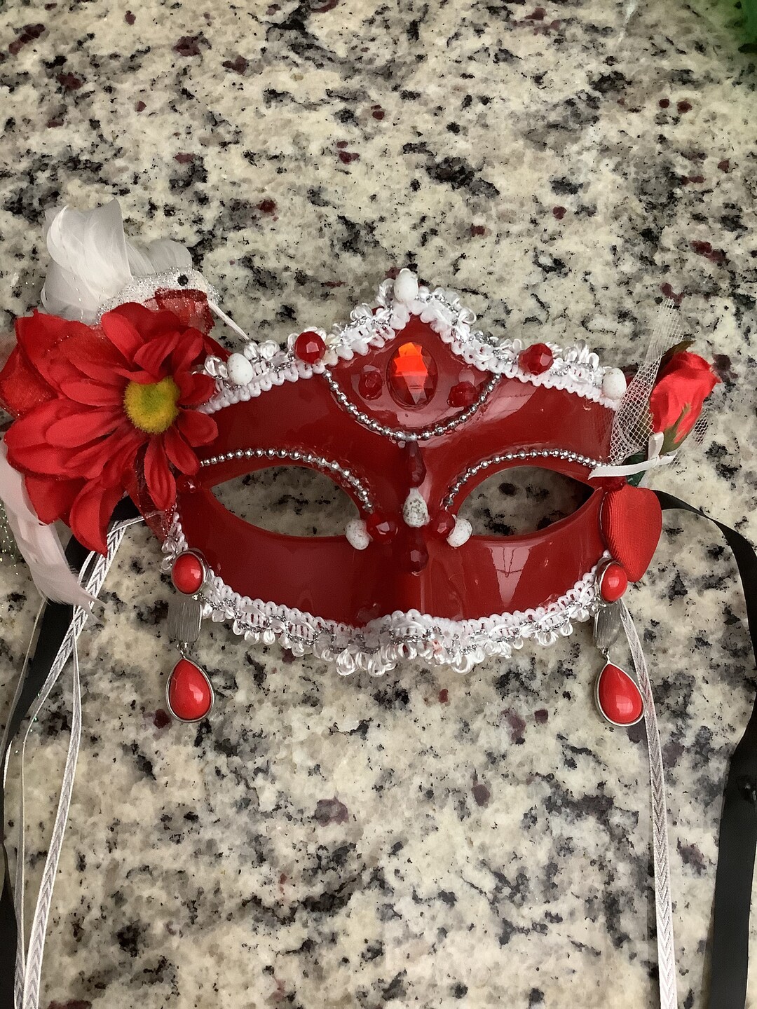 Red and White Hummingbird Mask - Etsy
