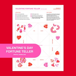 Valentine Fortune Teller Printable Digital Download DIY Valentine's ...