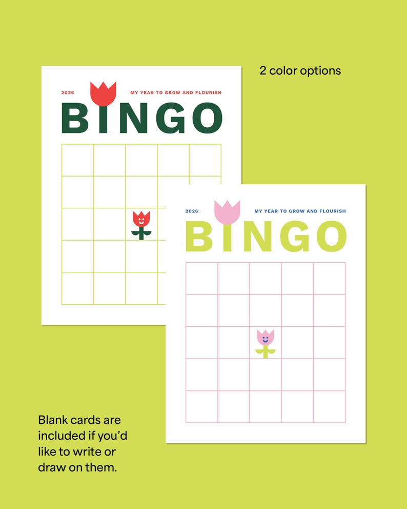 2026 Vision Board Bingo Card | Printable Digital Download | Editable ...
