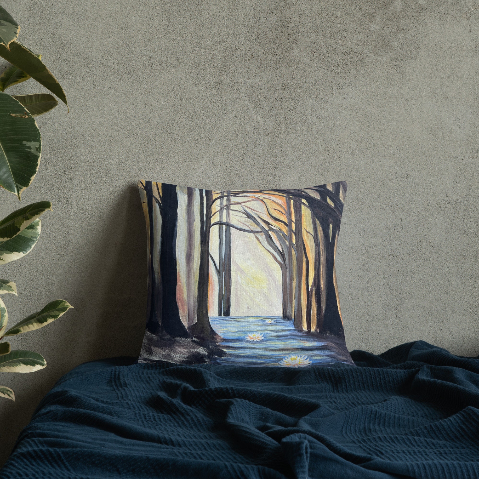 Dark Tree Art, Healing Art, Tree Pillow, Dark Trees, Lotus Flower ...