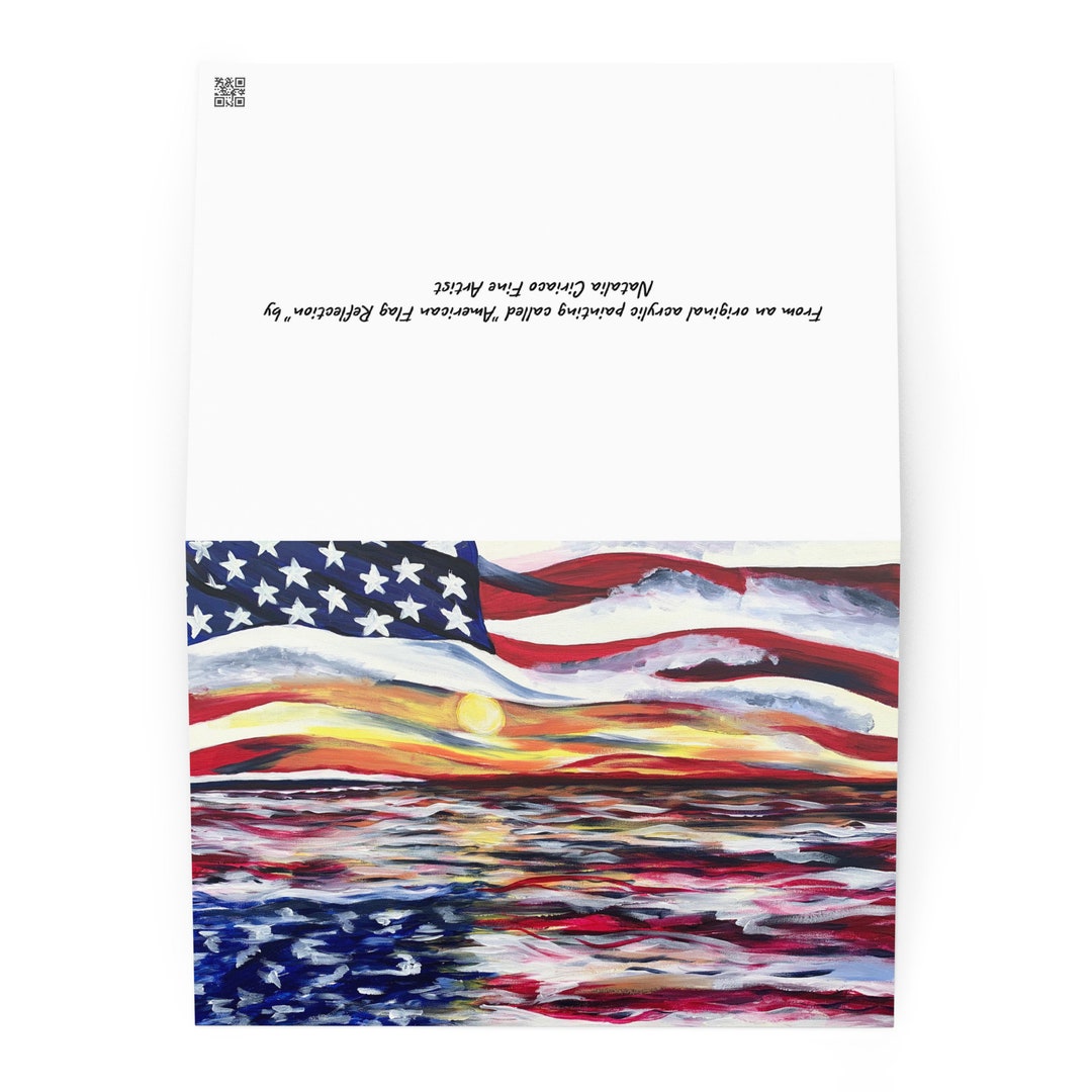 American Flag Card, American Notecard, American Flag Art, Veteran Gift ...