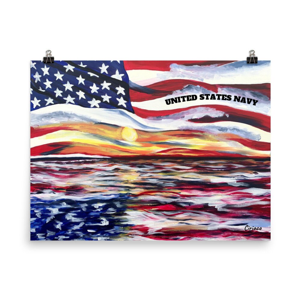 Us Navy Print, Us Navy Gift, Us Navy Art, American Flag Print, Usa Art ...