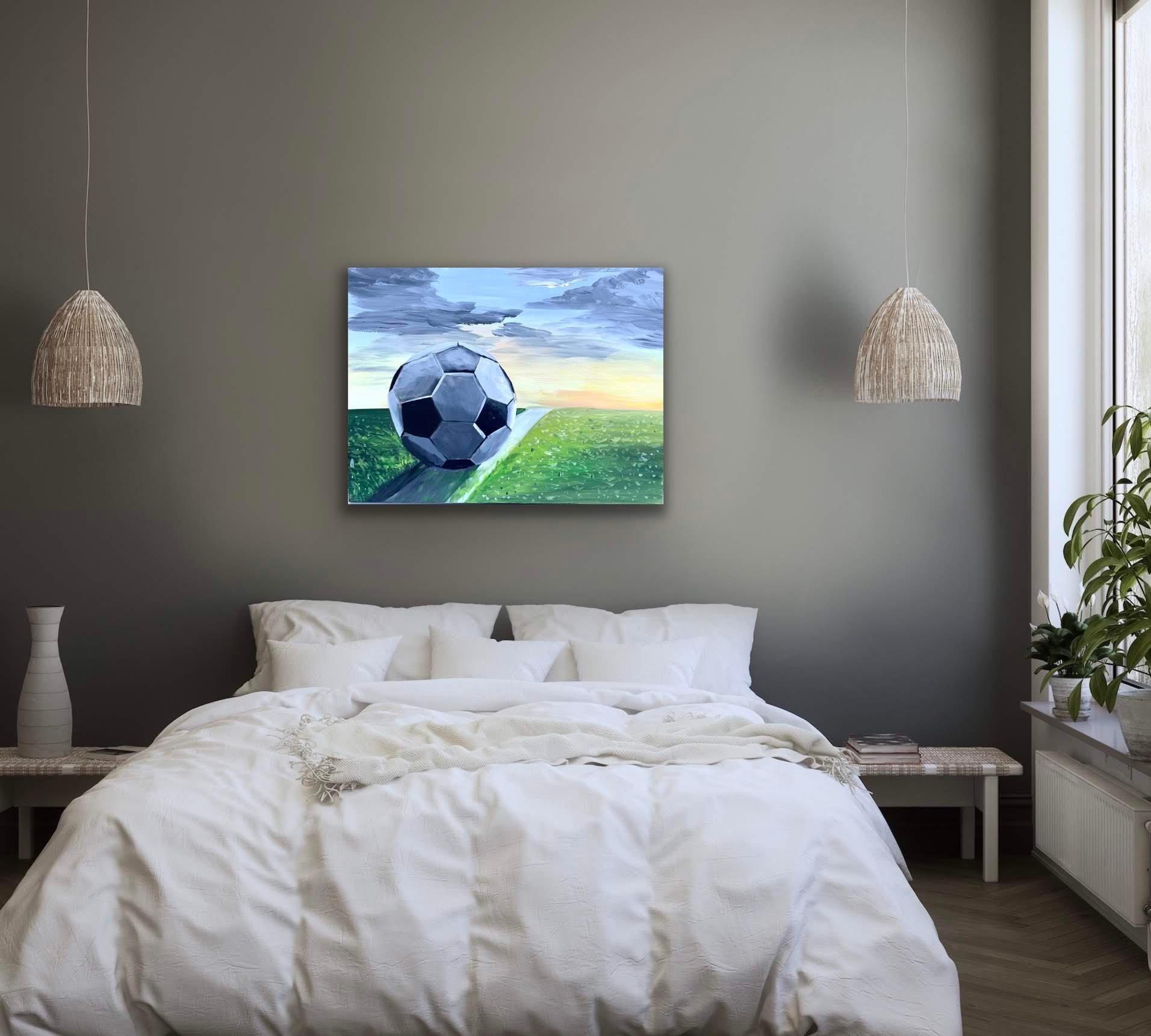 Soccer Painting, Soccer Decor, Soccer Art, Soccer Decor Wall, Soccer ...