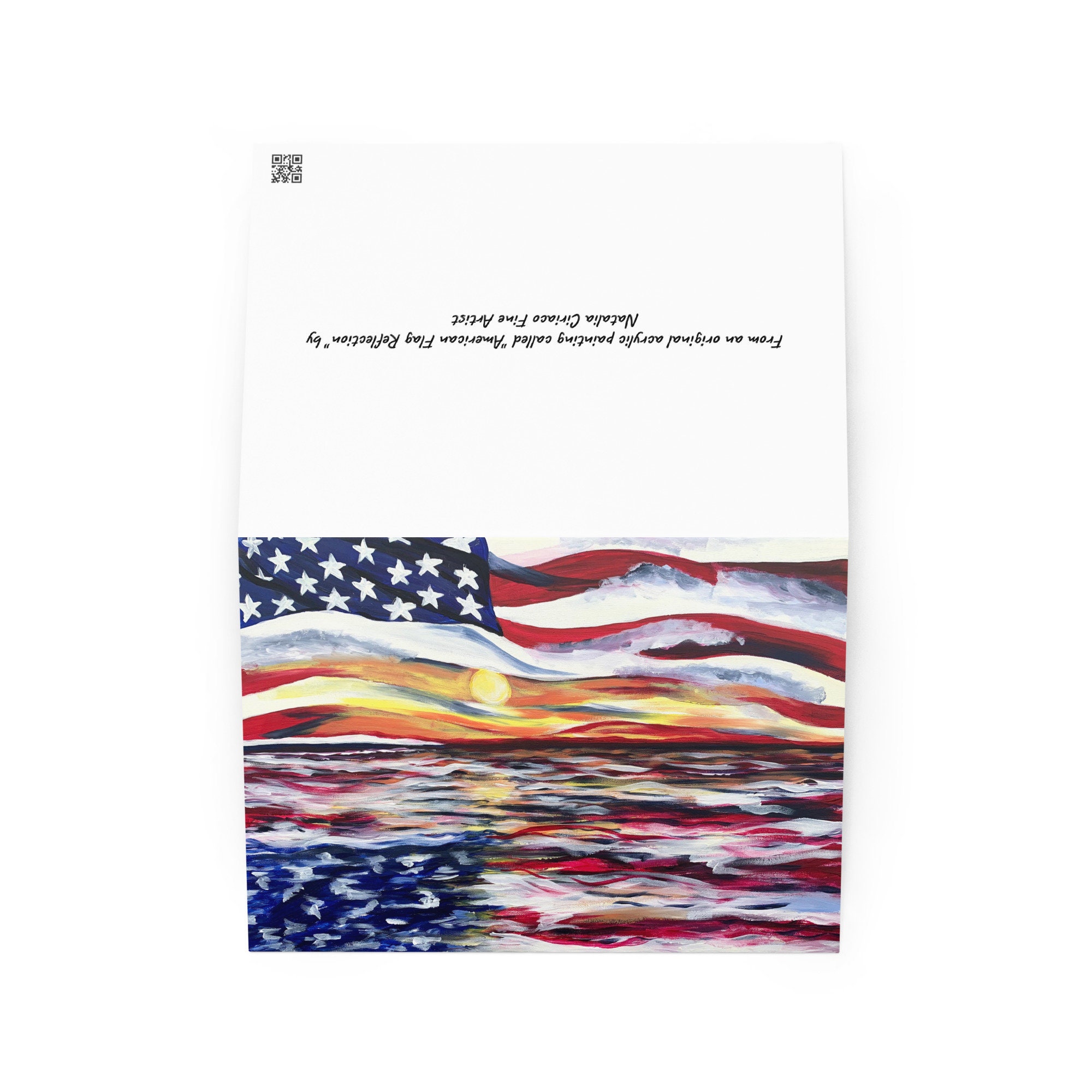 American Flag Card, American Notecard, American Flag Art, Veteran Gift ...
