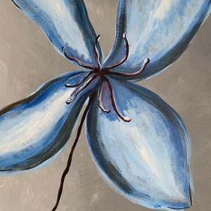 Blue Flower Print, Flower Print, Flower Painting, Blue Flowers, Flower ...