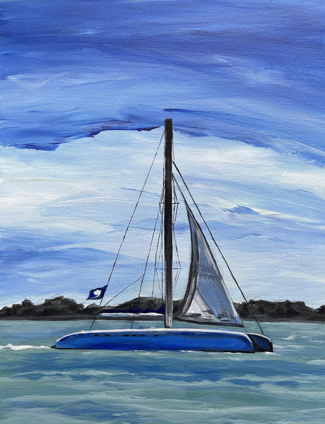 Custom Boat Painting, Boat Painting on Canvas, Boat Painting Original ...