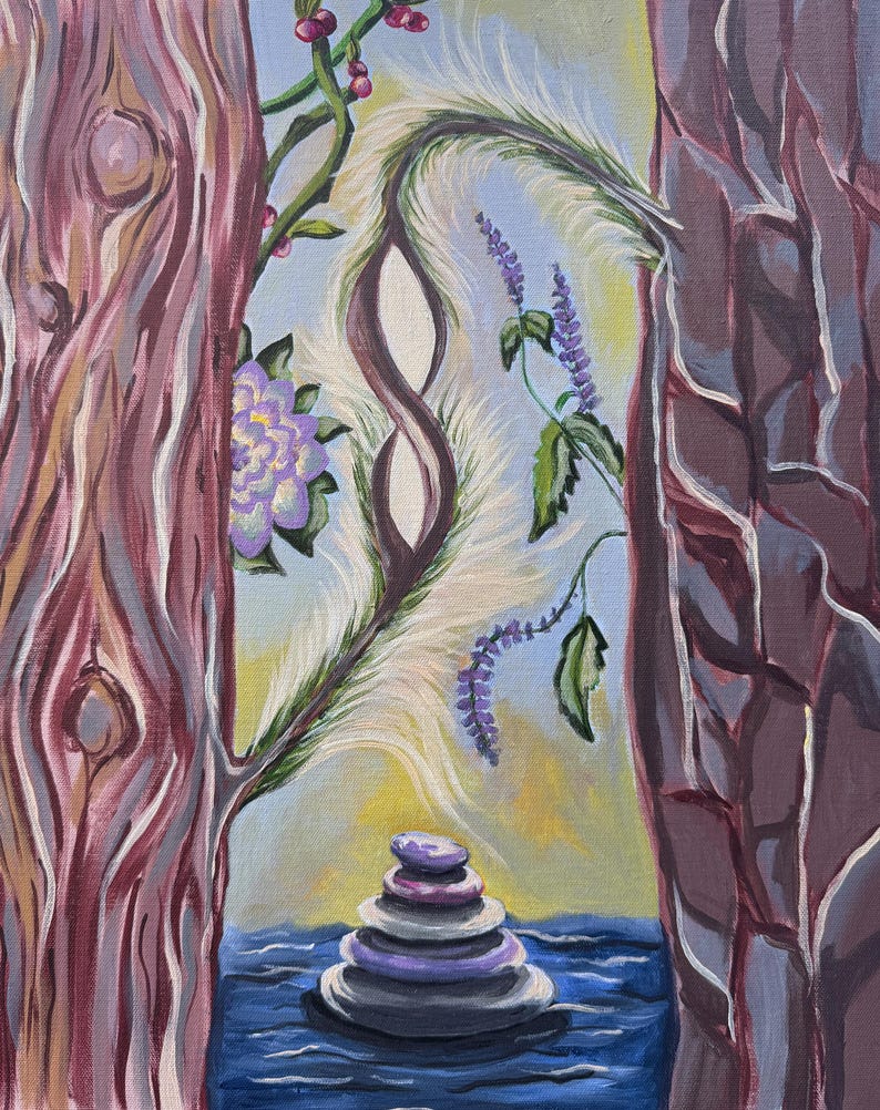 Integrate Painting, Integrative Medicine, Tree Painting, Intertwined - Etsy