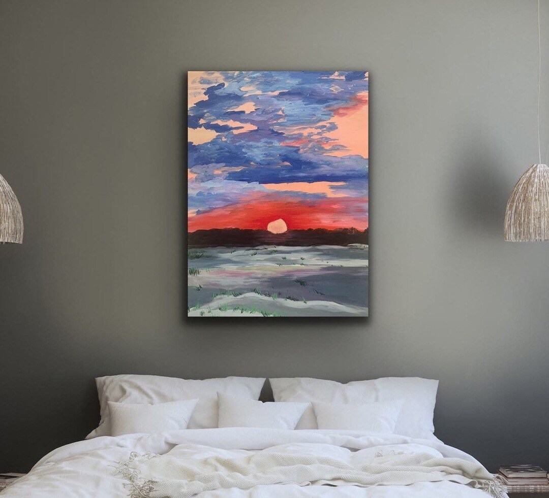 Outer Banks Painting, Obx, Outer Banks Art, Sunset Painting, Jockeys ...