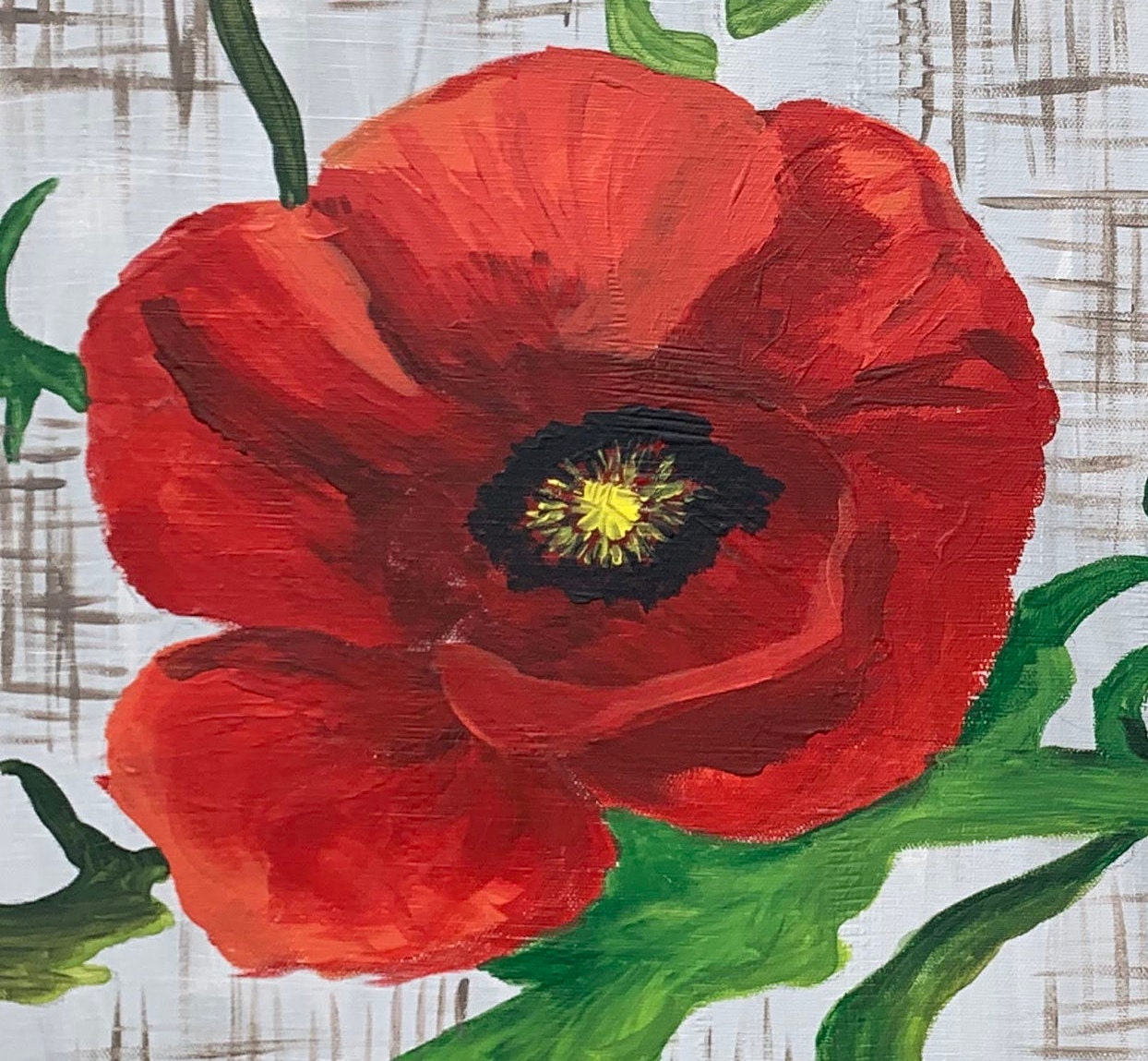 Poppy Art, Poppy Painting, Original Painting, Red Poppy, Red Poppy Wall ...