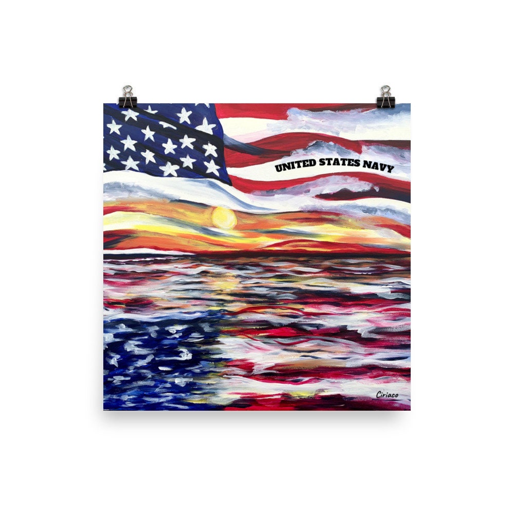 Us Navy Print, Us Navy Gift, Us Navy Art, American Flag Print, Usa Art ...