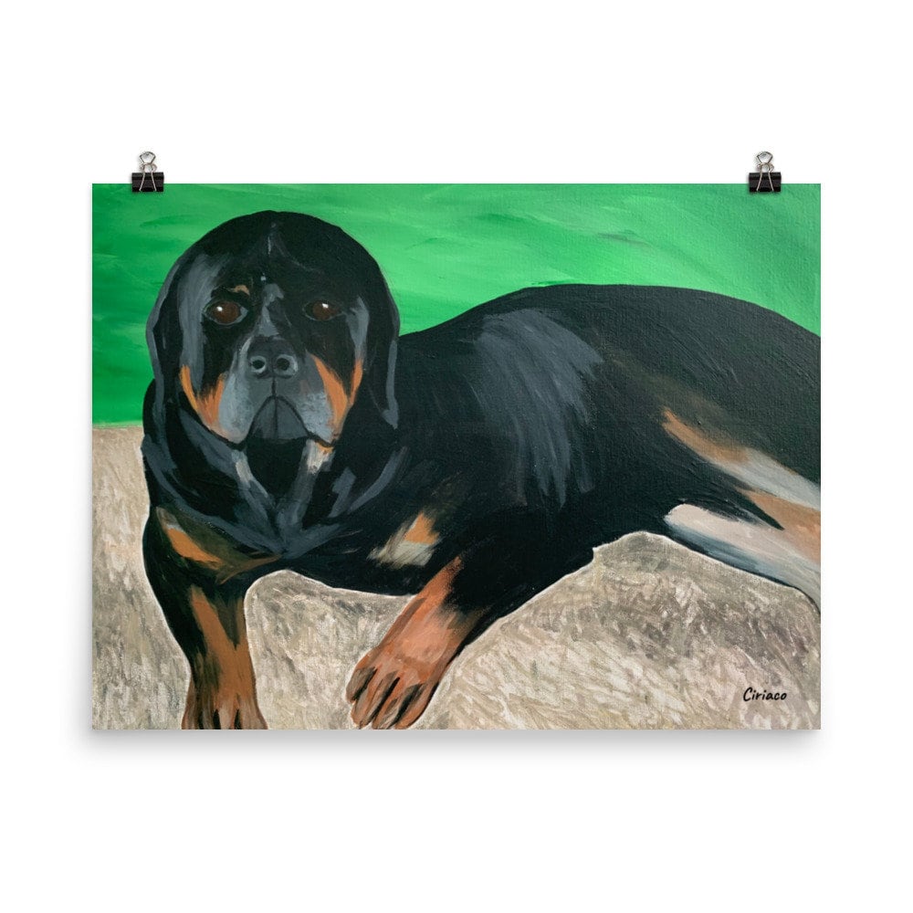 Rottweiler Print, Rottweiler Art, Rottweiler Art Print, Pet Print, Dog ...