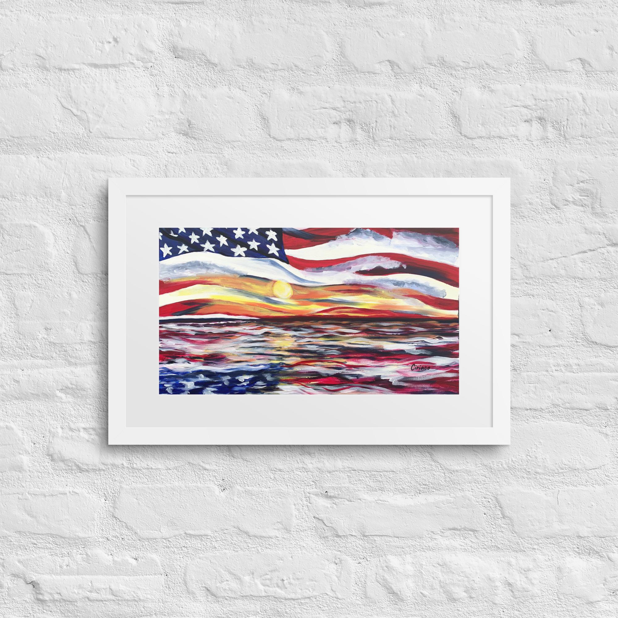 American Flag Framed Print, American Flag Print, USA Art - Etsy