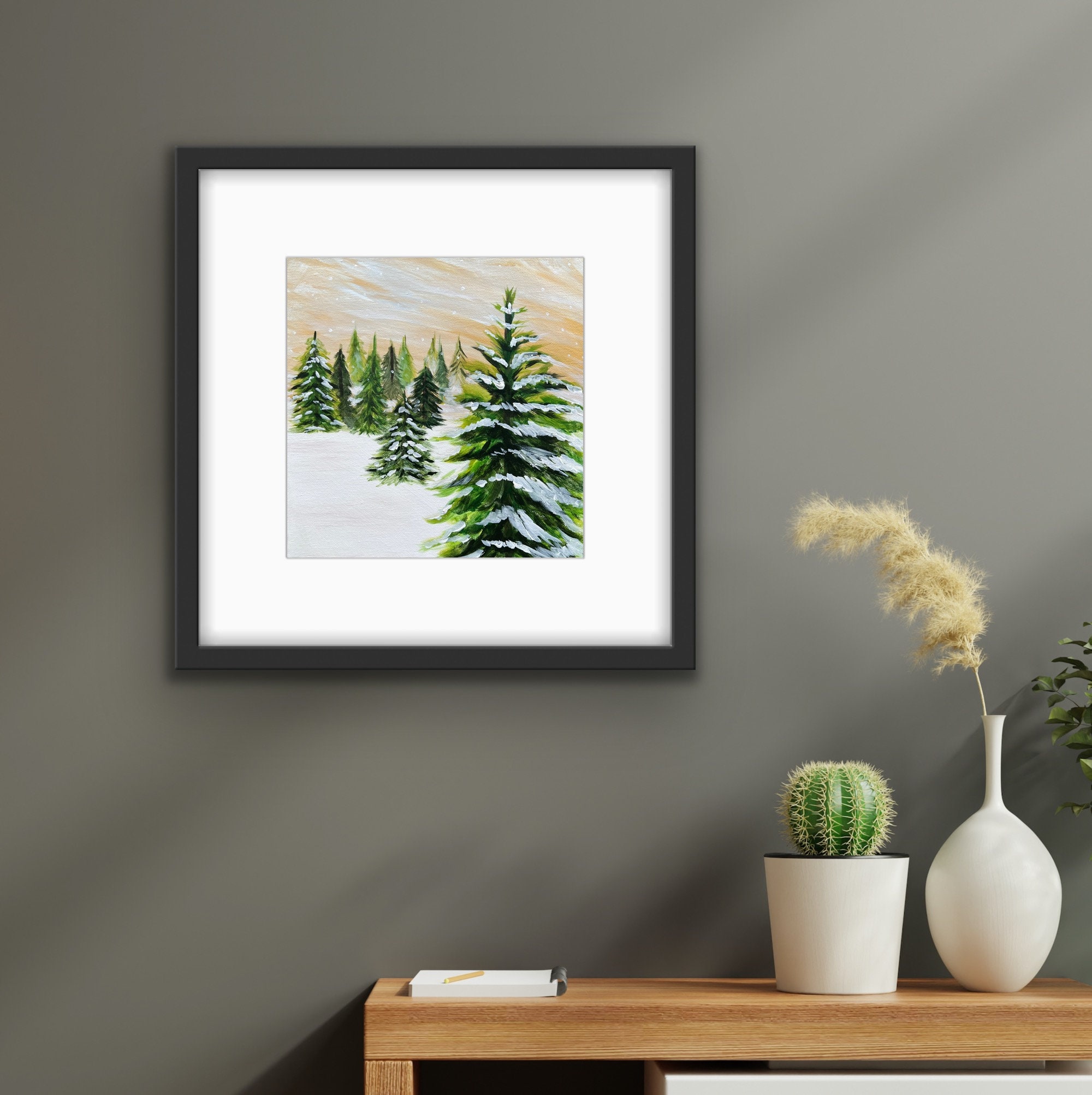 Christmas Print, Winter Tree, Christmas Art Print, Christmas Tree Print ...