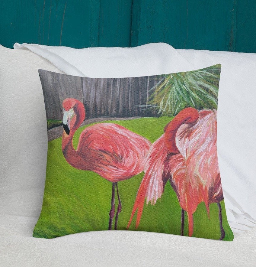 Pink Flamingo Pillow Flamingo Art Pink Pillow Pink Flamingo - Etsy