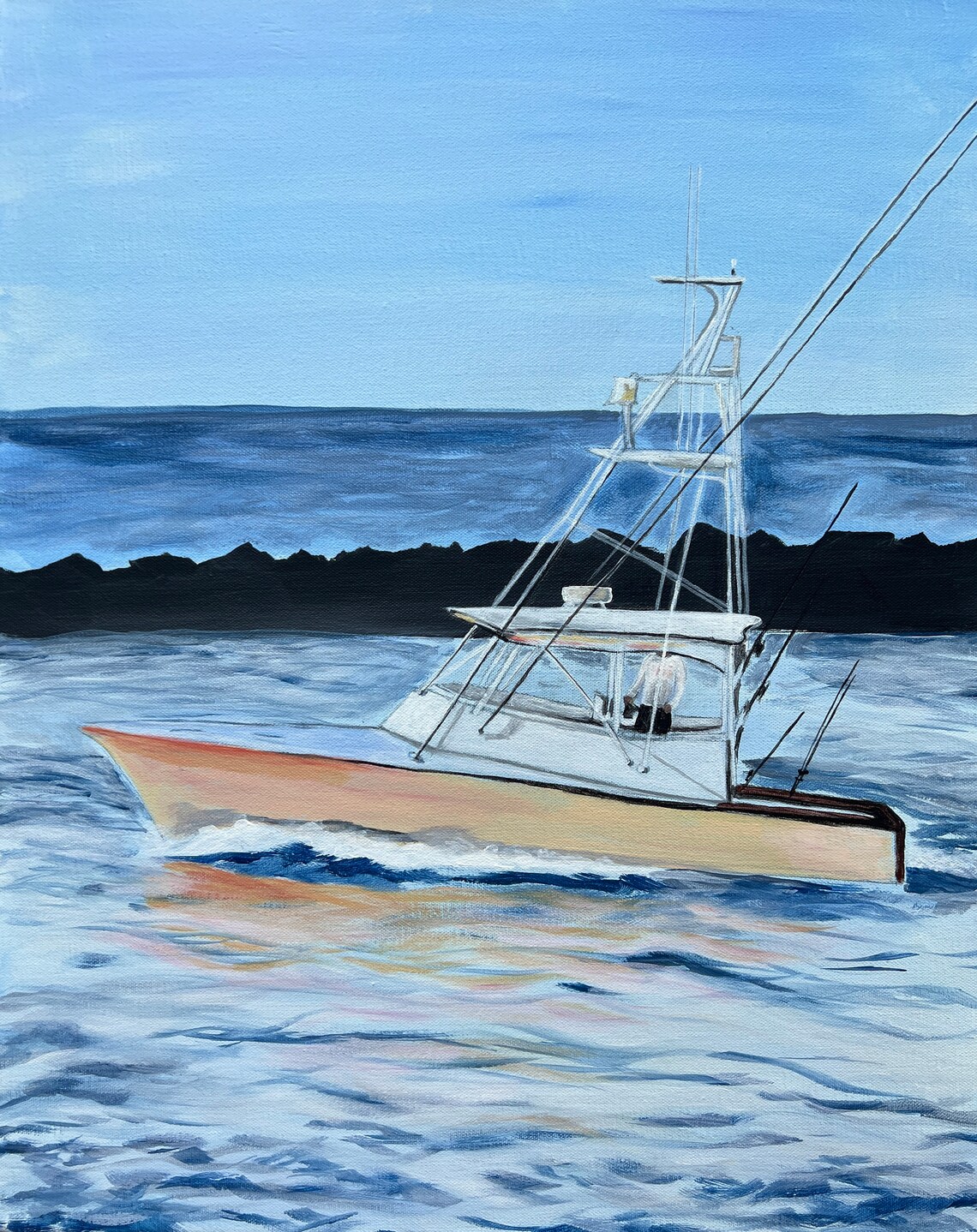 Custom Boat Painting, Custom Boat Gift, Boat Painting, Boat Painting on ...