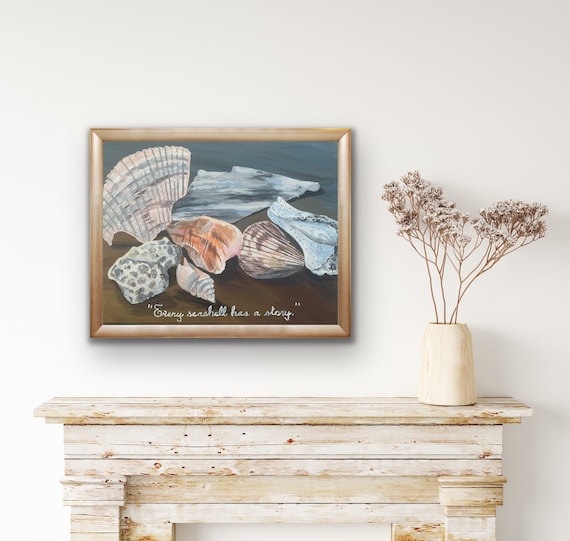 Shell Print Quotes Seashell Quote, Coastal Wall Print Quote, Beach