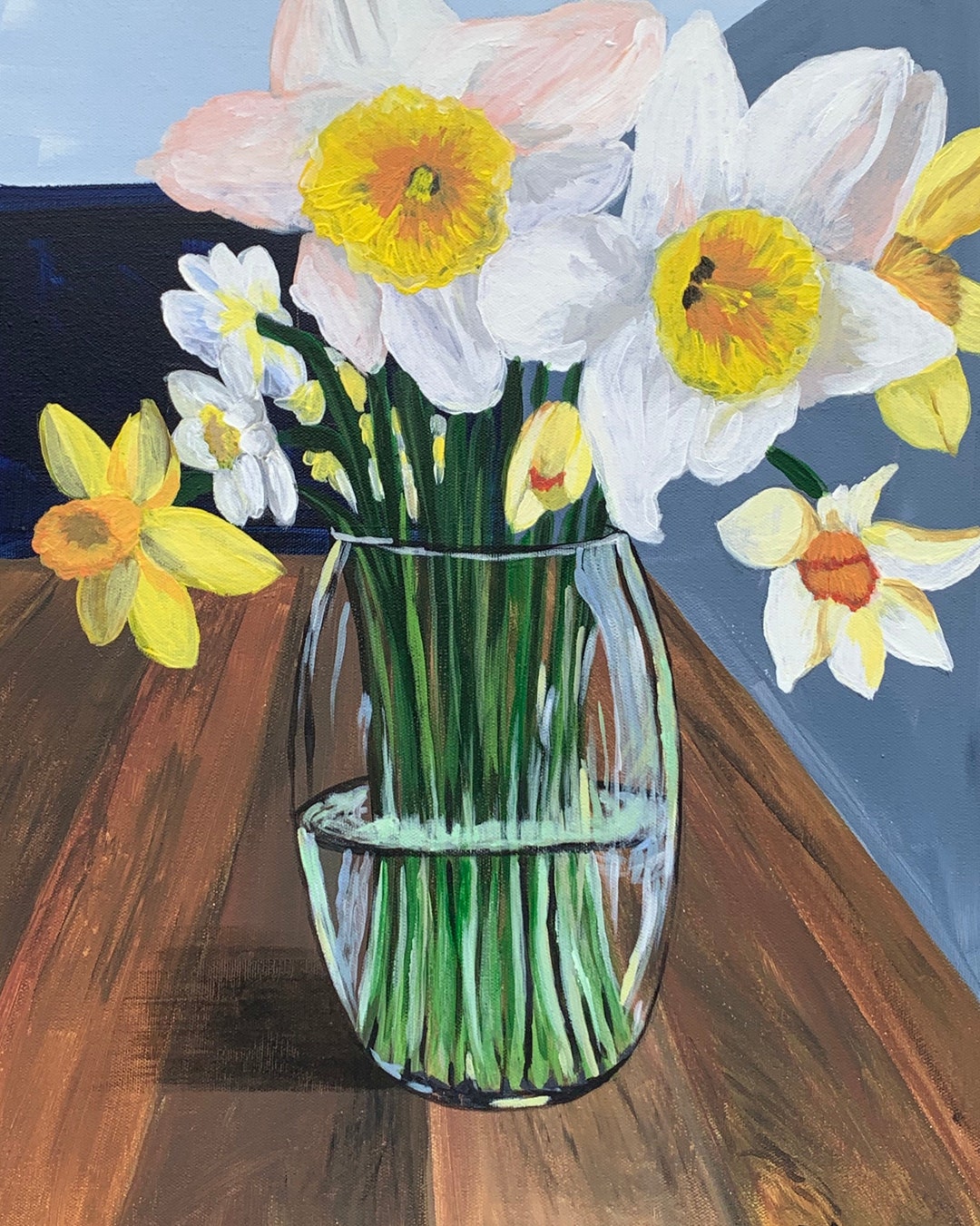 Daffodil Painting, Daffodil Art, Flower Painting, Flower Art, Home ...