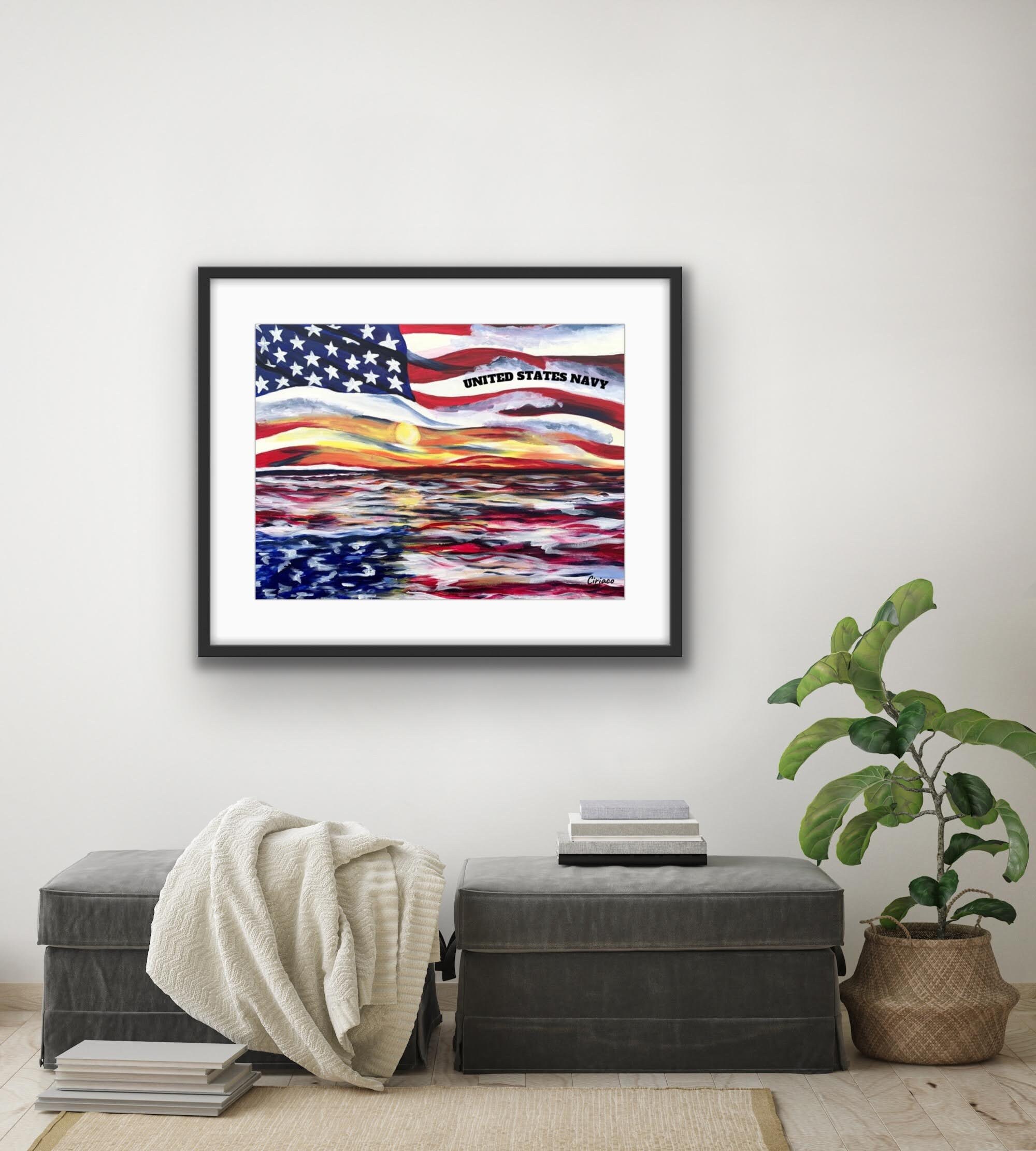 Us Navy Print, Us Navy Gift, Us Navy Art, American Flag Print, Usa Art ...