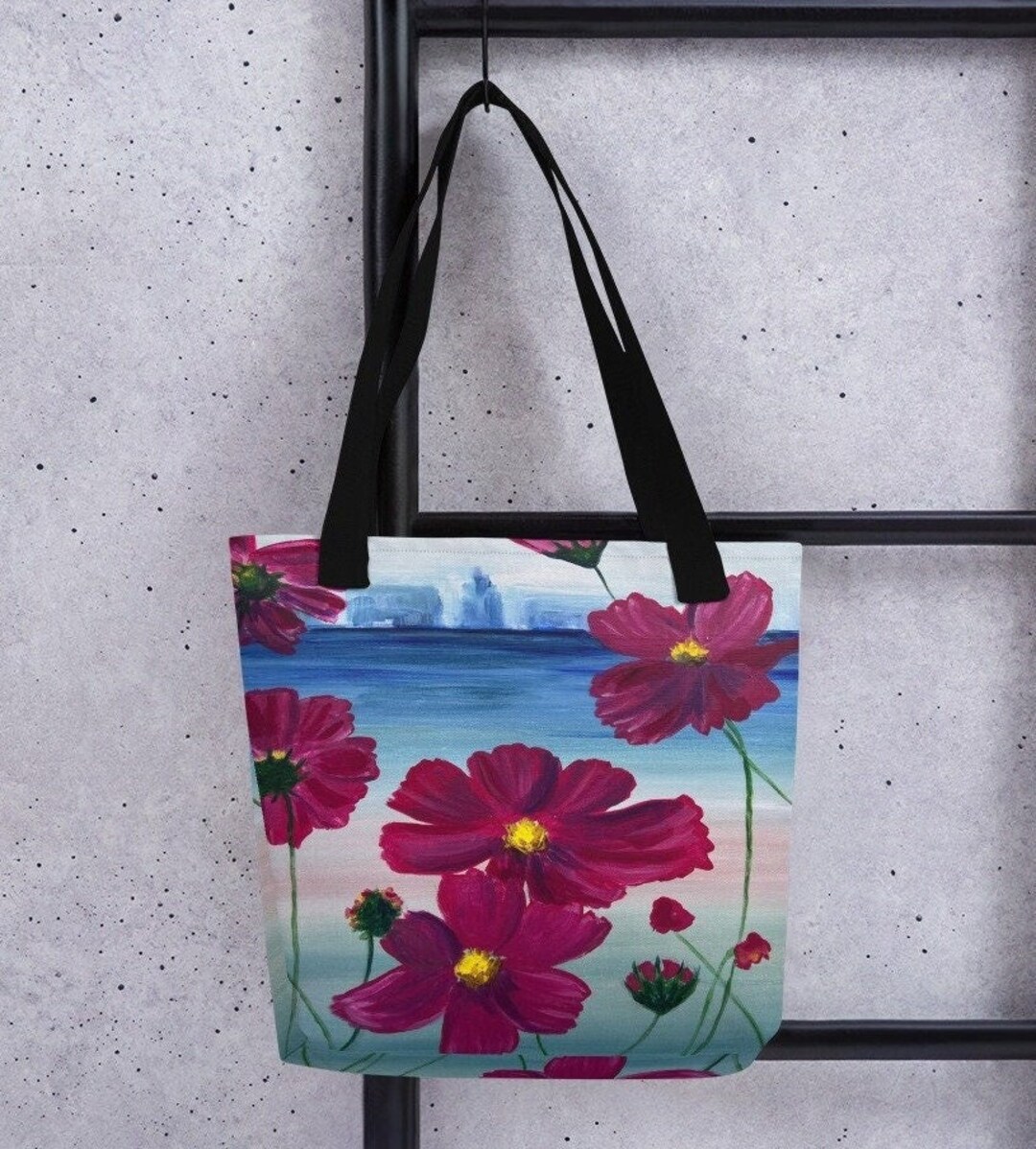Cosmos Flower Tote Bag, Cosmos Flower, Cosmos Bag, Flower Tote Bag ...