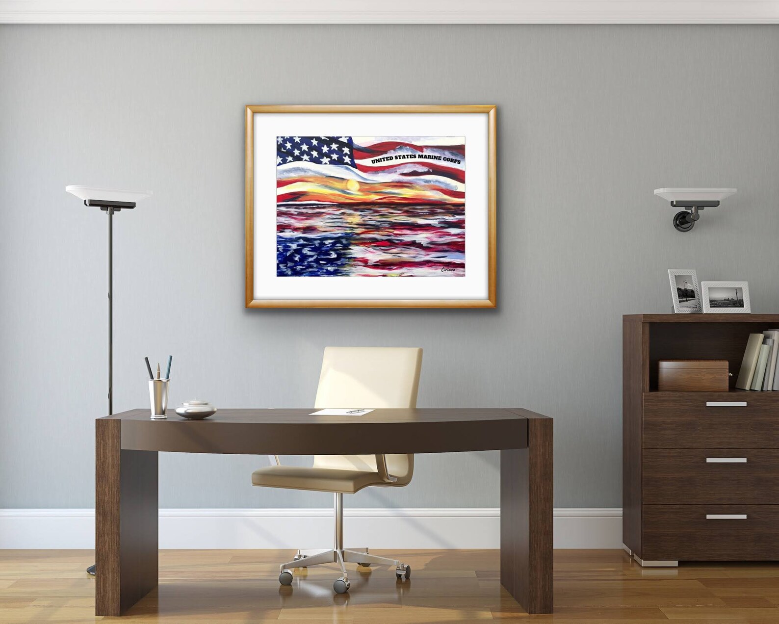 Marine Corps Print, Marine Corps Gift, Marine Corps Art, American Flag ...
