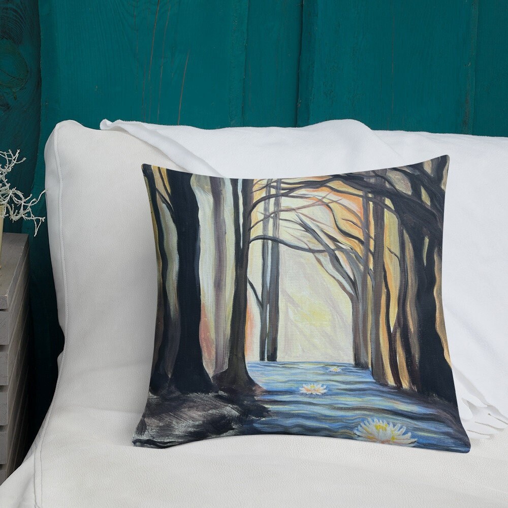 Dark Tree Art, Healing Art, Tree Pillow, Dark Trees, Lotus Flower ...