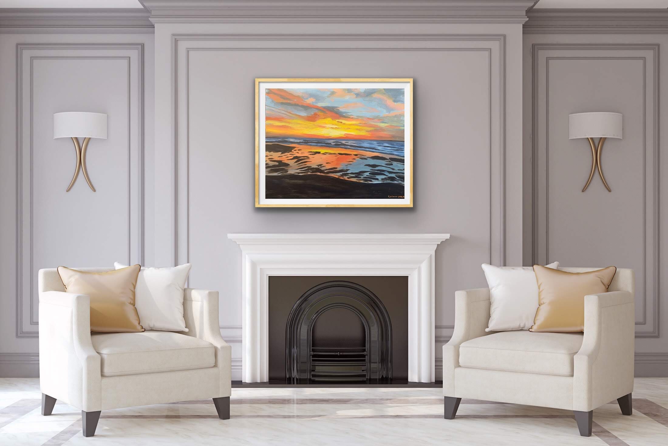 Sunset Sky Print Sunset Print Sunset Painting Art Print - Etsy