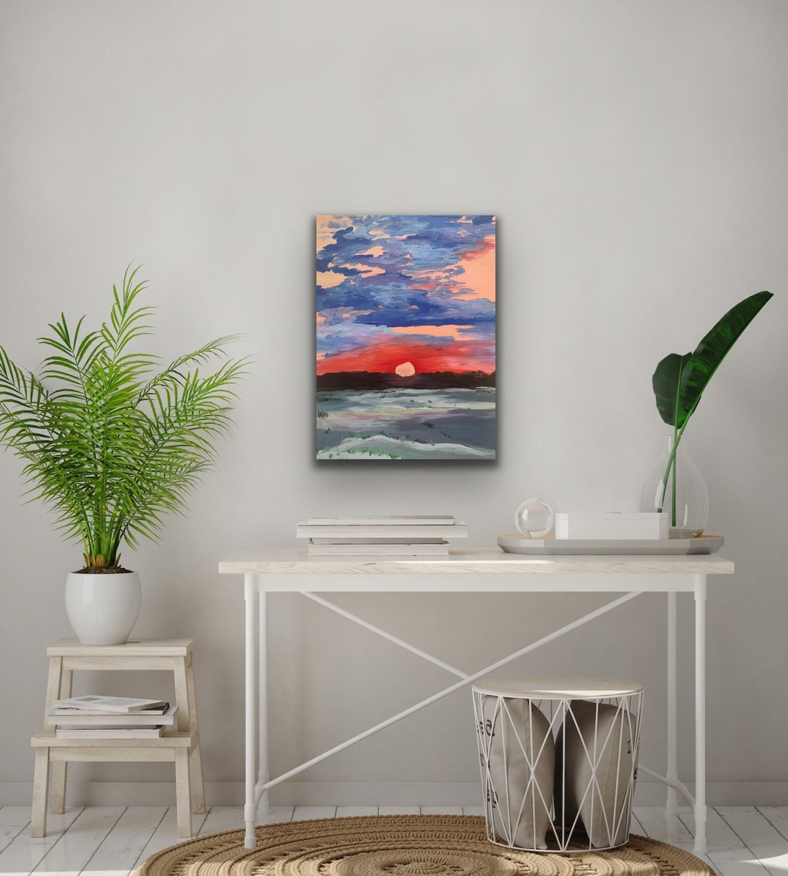 Outer Banks Painting Obx Outer Banks Art Sunset Painting - Etsy