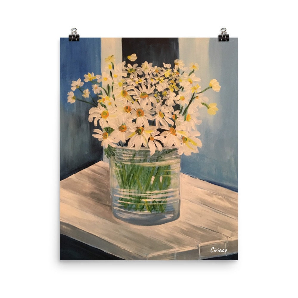 Daisies Print, Daisy Print, Daisies Art Print, Daisy Art Print, White ...