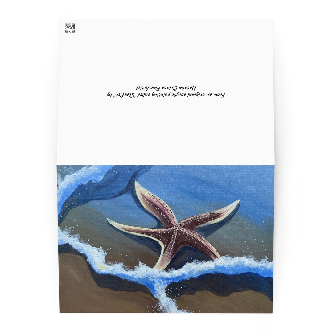 Starfish Card, Starfish Art, Beach Card - Etsy