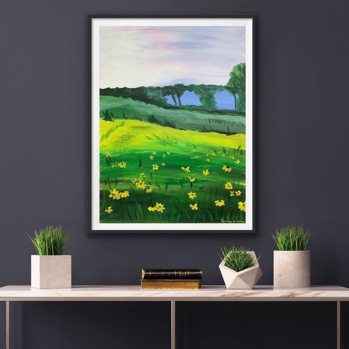Green Landscape Print, Landscape Print, Landscape Painting, Landscape ...