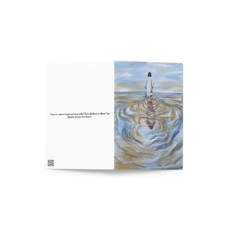 Jesus Greeting Card, Jesus Card, Jesus Art, Jesus Walking on Water - Etsy