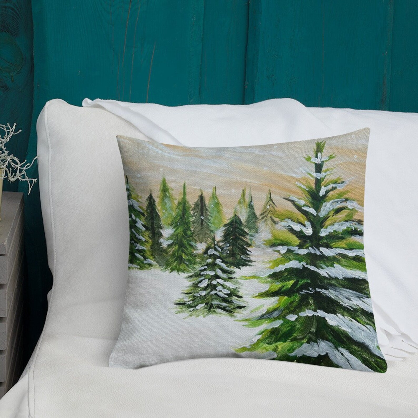 Christmas Pillow, Winter Tree Pillow, Christmas Decor, Christmas Tree ...