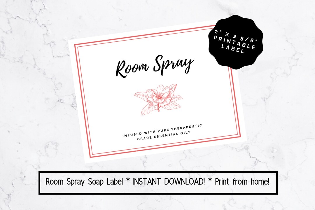 PRINTABLE Room Spray Label, Printable DIY Essential Oil Room Spray ...